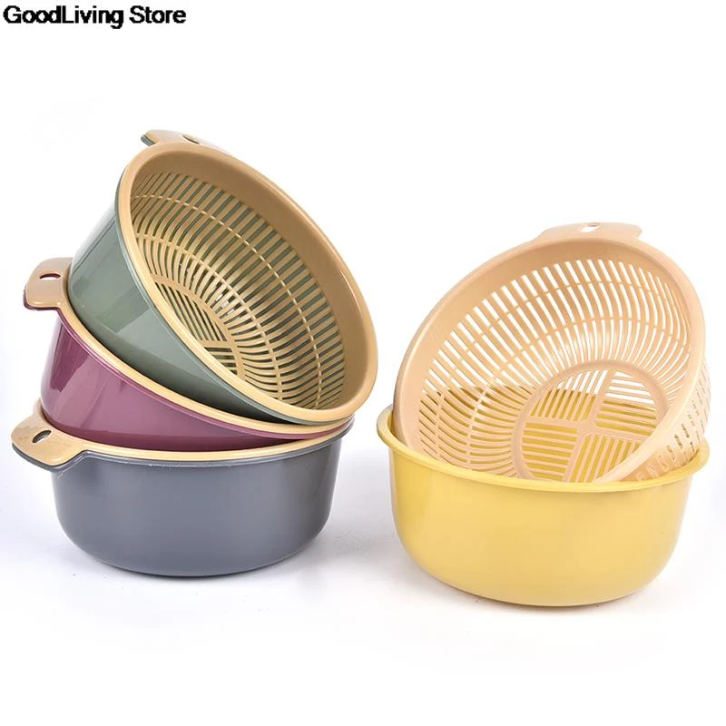 1pcs Detachable Double-layer Plastic Food Strainer Hollow Fruit ...