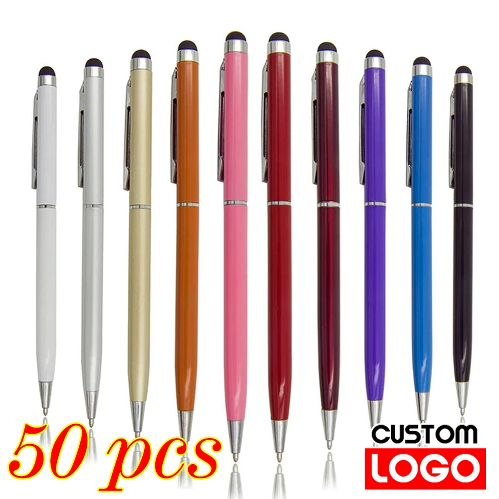 50pcs-13-Colors-Mini-Metal-2-In-1-Touch-Screen-Stylus-Universal-Roller ...