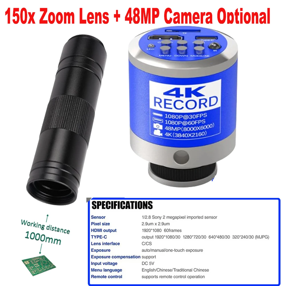 Electronics-Digital-Microscope-Lens-150x-Optional-Microscope-For-Mobile ...