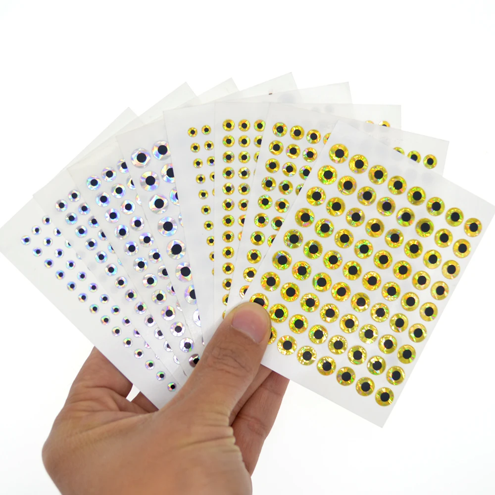 Fishing-Lure-Eyes-3-Sheets-4mm-5mm-6mm-8mm-Gold-Silver-2D-Flat ...