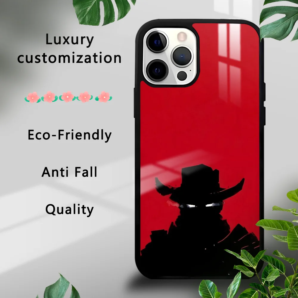 Red Dead Redemption RDR 2 Themed Durable Phone Case for iPhone 15 (Z6)