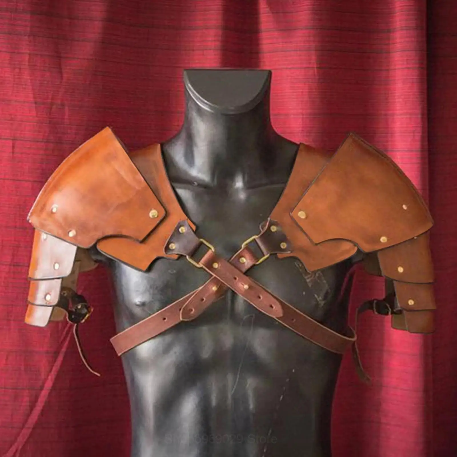 Medieval-Shoulder-Pauldron-Knight-Adjustable-Brown-Buckle-Steampunk ...