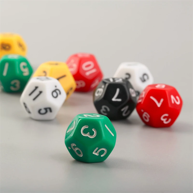 10Pcs-set-D12-Digital-Dice-12-sided-Colorful-Acrylic-Dice-For-Board ...