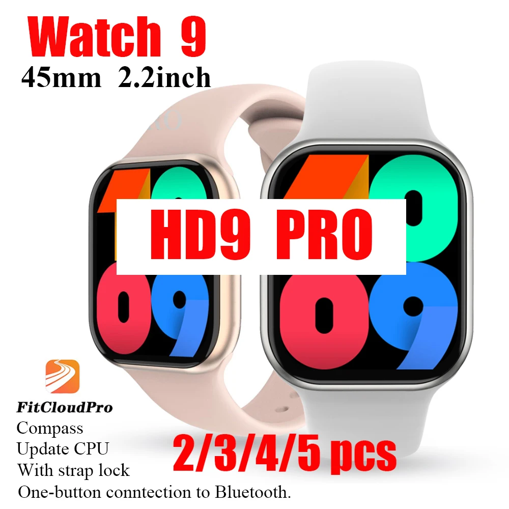 HD9 PRO Relógio Inteligente 2.2 polegada 45mm HD Tela de Carregamento ...