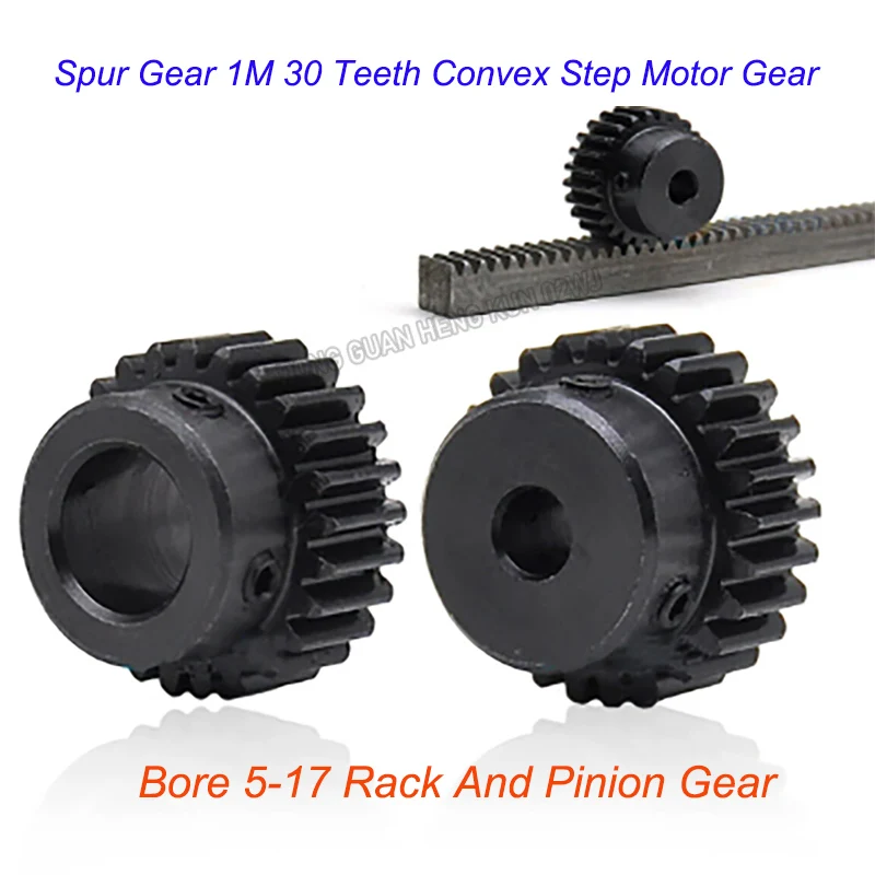 1Pcs-1M-30-Tooth-Pinion-Gear-Spur-Gear-5-17mm-Bore-Metal-Transmission ...