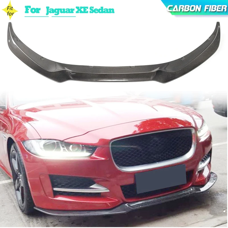 Carbon Fiber Car Front Bumper Lip For Jaguar XE Sedan 4 Door 2015 ...