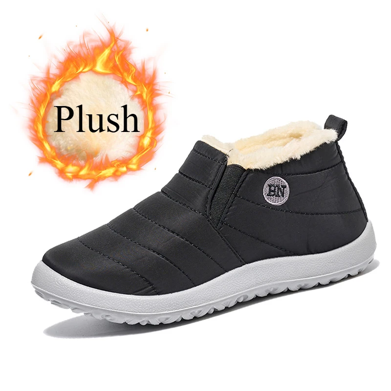 Women Cotton Shoes Plush Warm Men Snow Boots Fashion Non-Slip ...