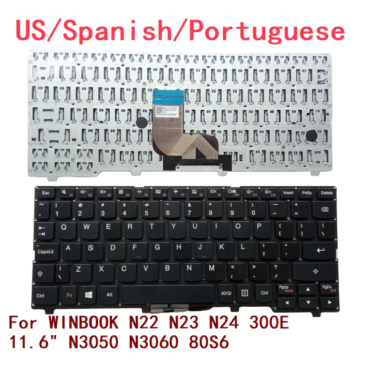 New-US-Spanish-Portuguese-Laptop-Keyboard-For-Lenovo-WINBOOK-N22-N23 ...