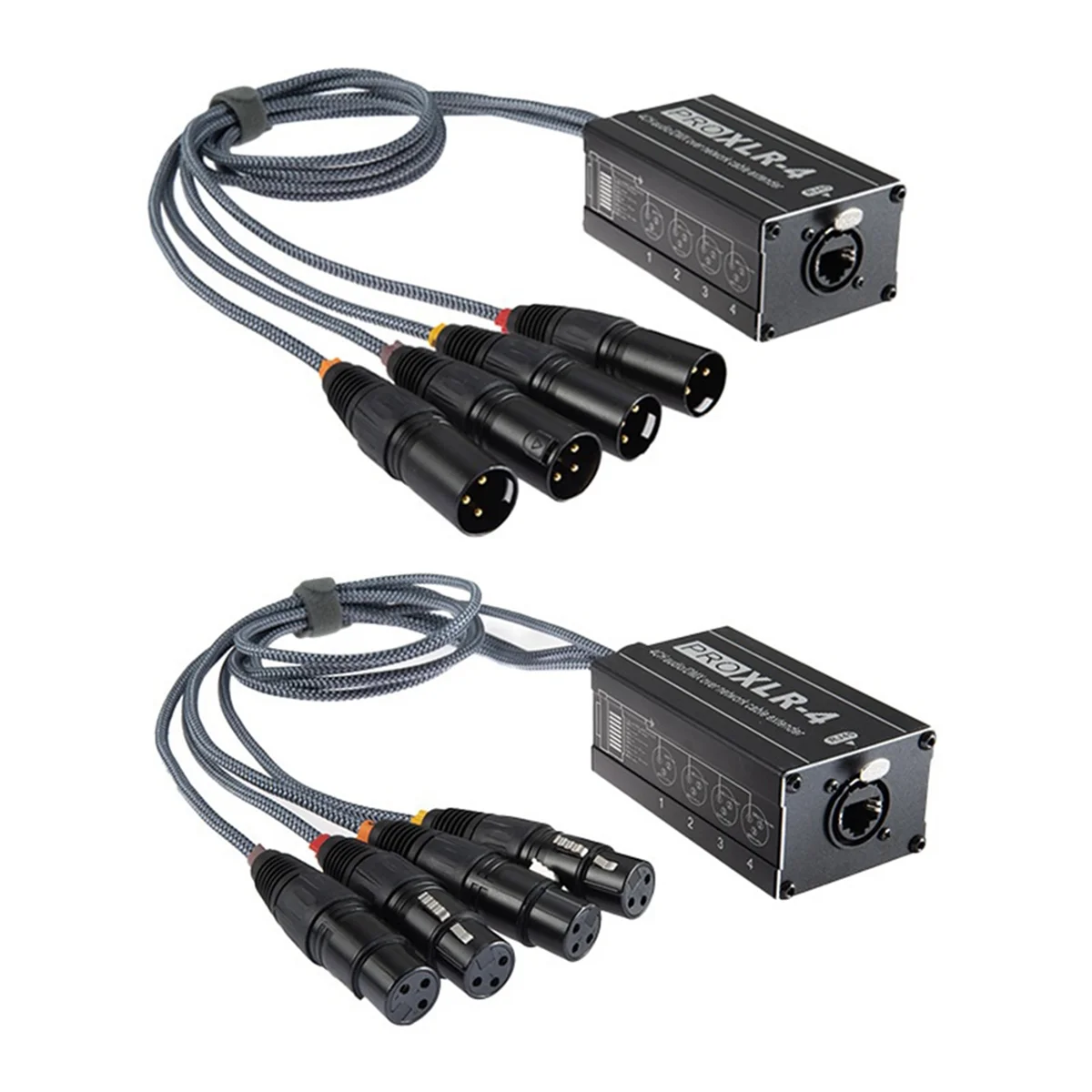 1Pair-XLR-Male-Female-4-Channel-Snake-3Pin-XLR-DMX-to-Ethercon-RJ45 ...