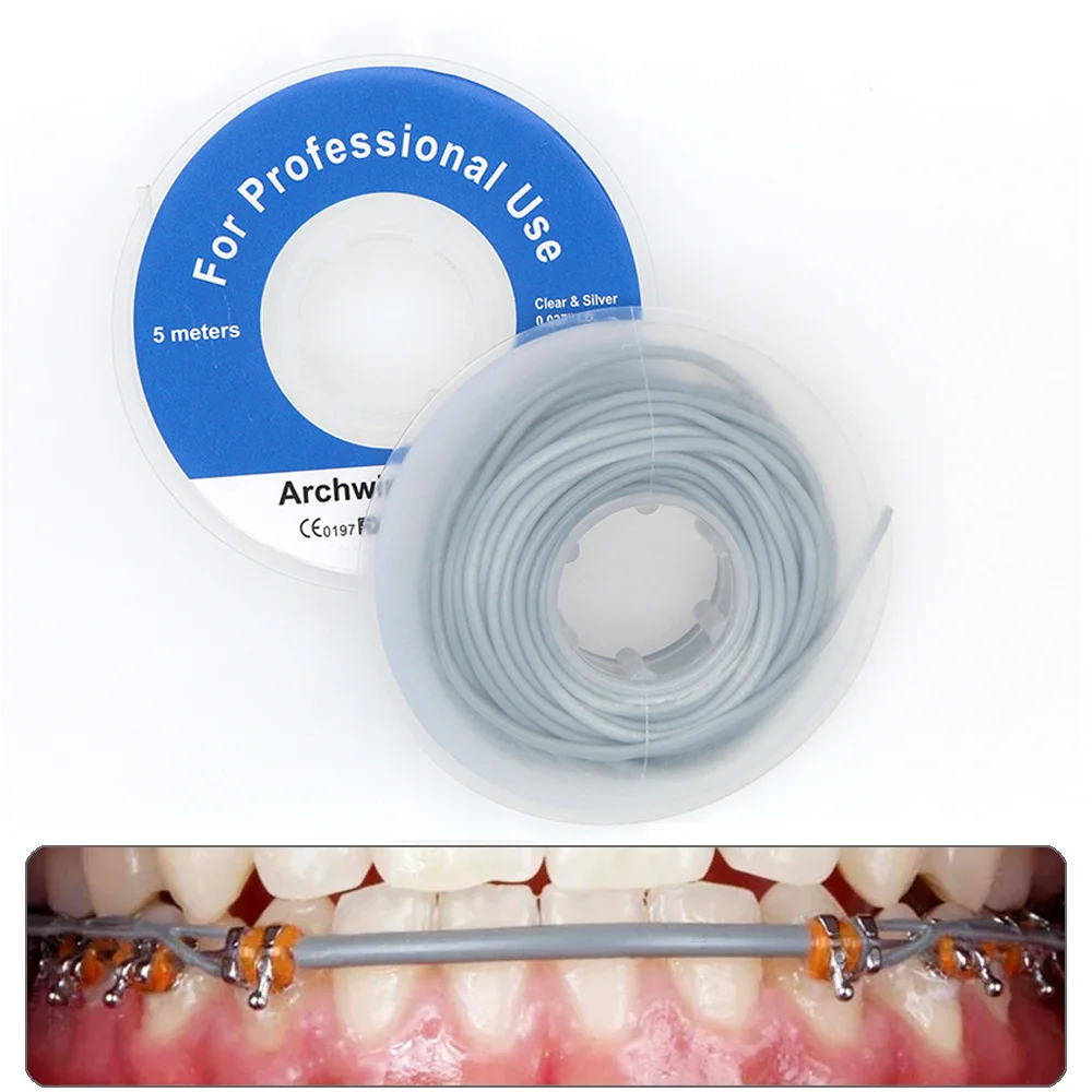 Dental Orthodontic Elastic Archwire Sleeve Arch Wire Protective Tube 5 Meters Grey/Clear ...