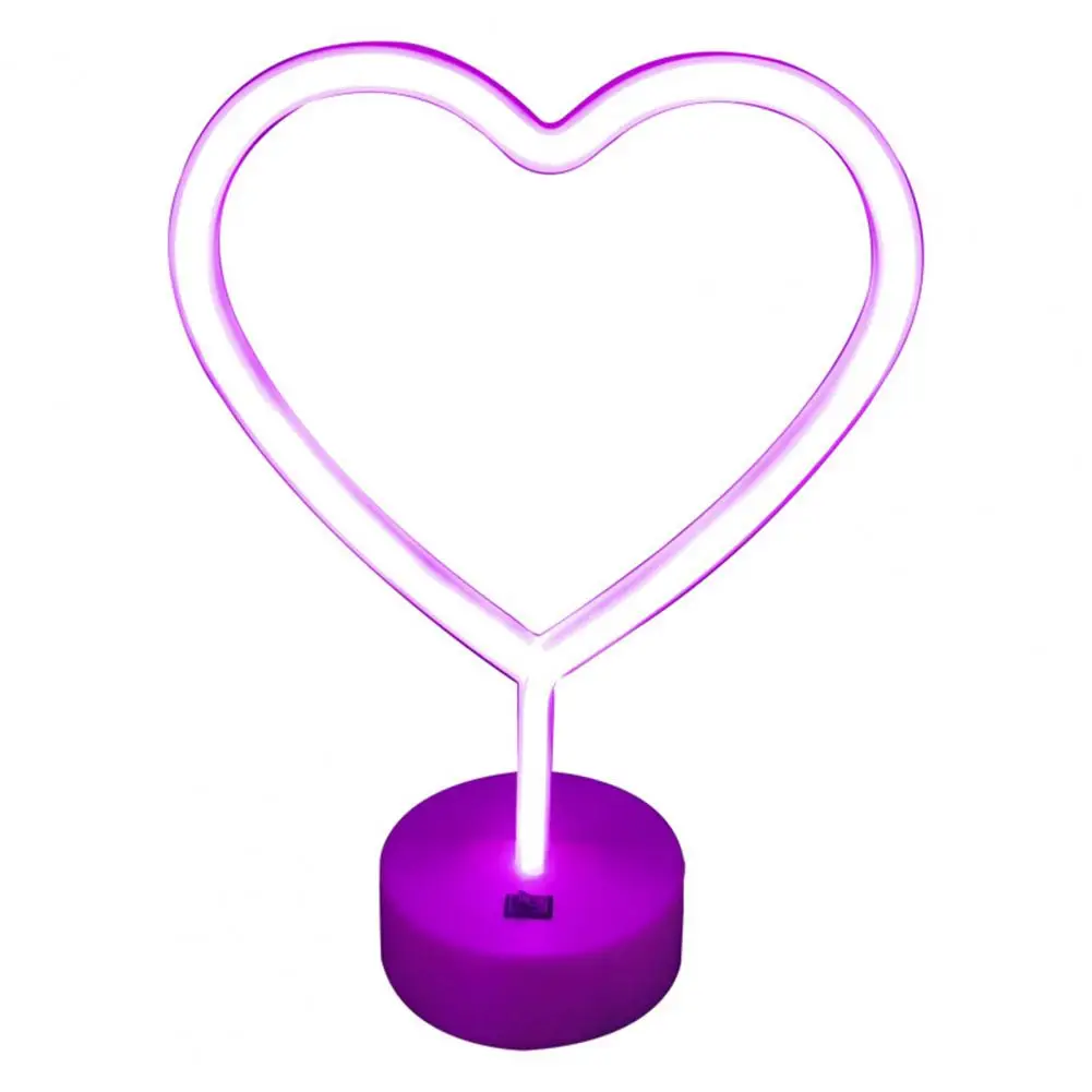 Practical-Neon-Sign-Light-Heart-Shape-Night-Light-Portable-Heart-Shape ...
