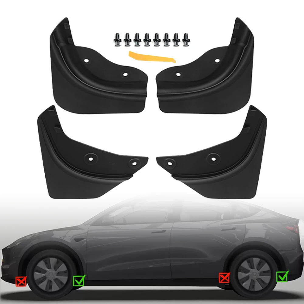 Mud Flaps for Model Y 2019-2024 Model 3 Highland 2024 Upgraded Soft TPE ...