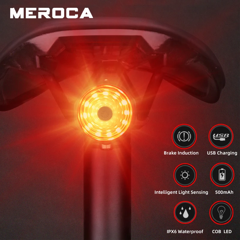 MEROCA-Bicycle-Taillight-Smart-Auto-Brake-Sensing-Light-IPX6-Waterproof ...