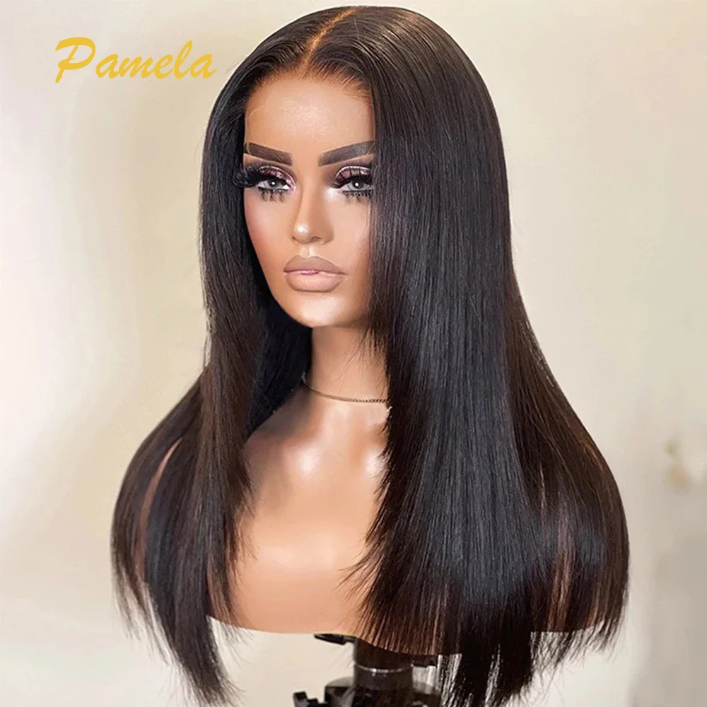 Double Drawn Bone Straight Natural 360 HD Transparent Lace Glueless Pre ...