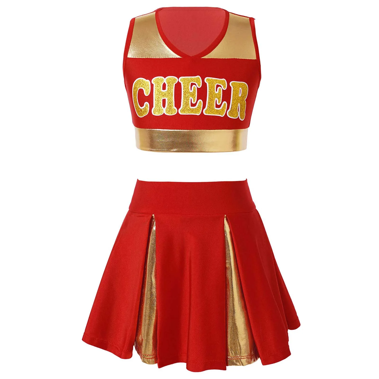 Conjunto de baile de animadoras para niñas, uniforme escolar de ...