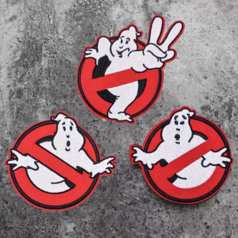 Ghostbuster Cartoon Iron-On Patch | College Style Embroidered Badge for Horror Movie Fans