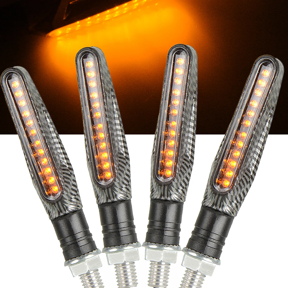 4pcs Motorcycle LED High Bright Amber Turn Signal Indicator Light Front ...