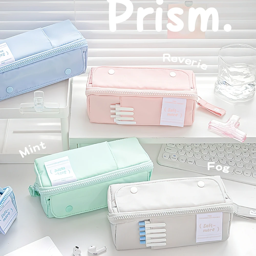Prism-Pencil-Case-Pen-Bag-Sweet-Color-Large-Capacity-Soft-More-Pocket ...
