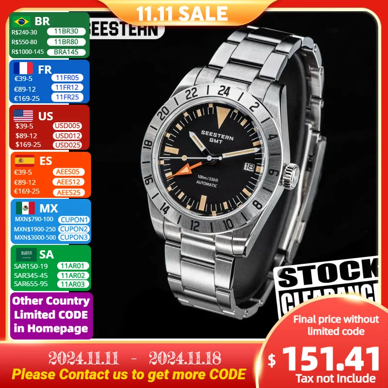 SEESTERN-GMT-Retro-Watch-for-Men-Automatic-Movement-Mechanical ...