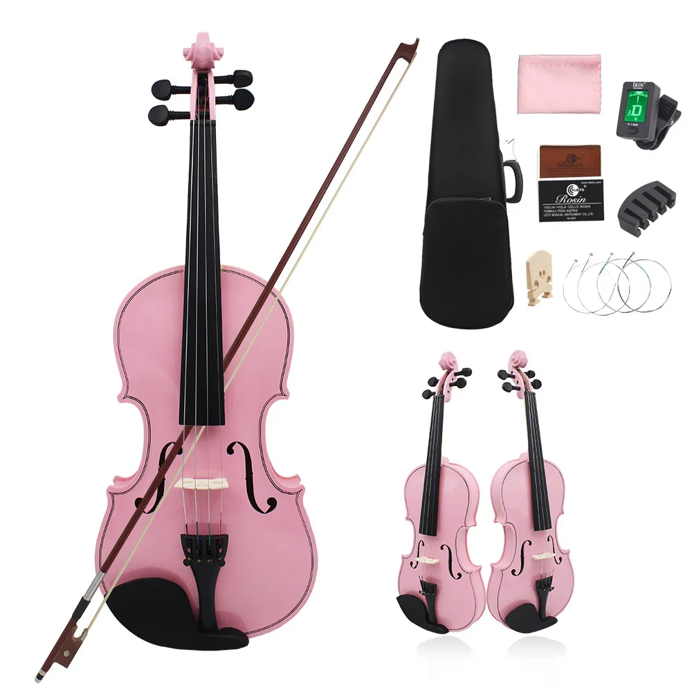 Violin-Professional-4-4-Beginners-Student-Violin-Pink-with-Case-Bow ...
