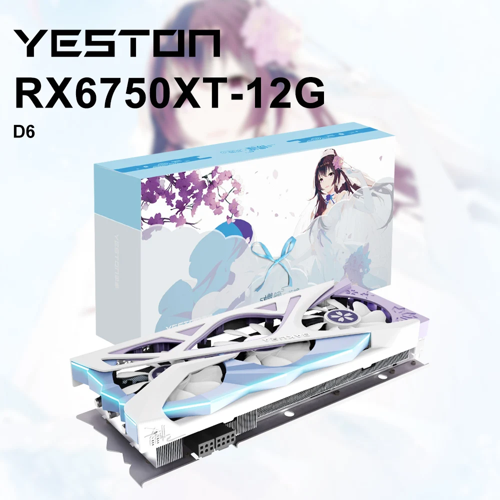 Yeston New Rx6750xt Rx 6750 Xt 12g 12gb Gaming Graphics Card 192bit 7nm ...