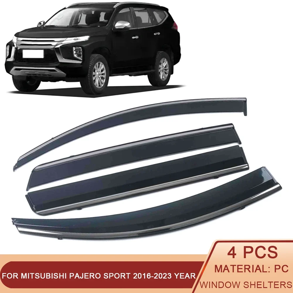 For-Mitsubishi-Pajero-Sport-2016-2023-Car-Window-Sun-Rain-Shade-Visor ...