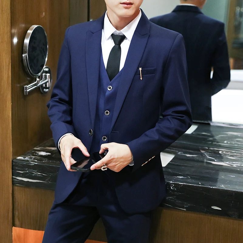 Terno-de-casamento-coreano-masculino-colete-e-cal-as-casuais-de-alta ...