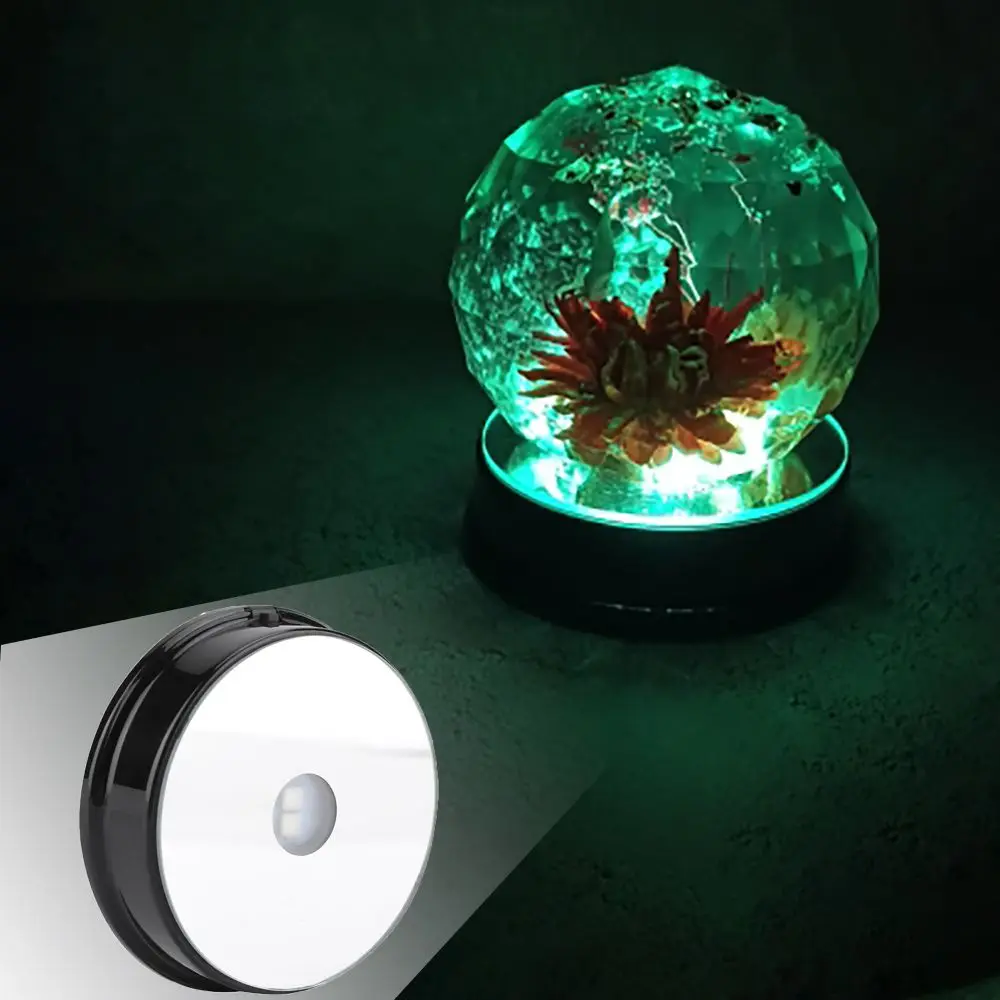 1 pcs Creative Battery Operate Luminous Base Crystal Light Base Display ...