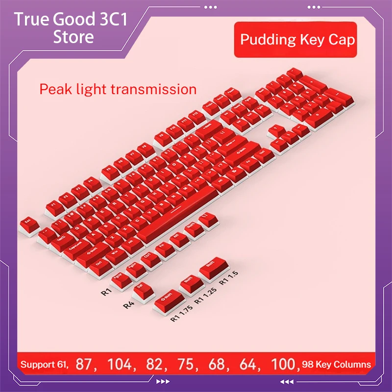 Custom-Keycap-Full-Set-Of-Diy104-Key-Beveled-Pudding-Double-Skin-Milk ...