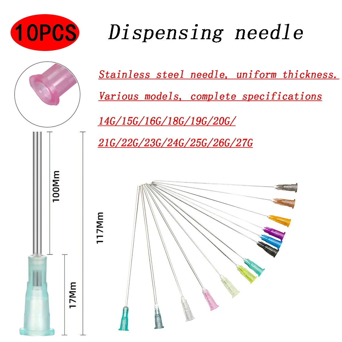 10pcs-100mm-Dispensing-Needle-Stainless-Steel-Liquid-Syringe-Dispenser ...