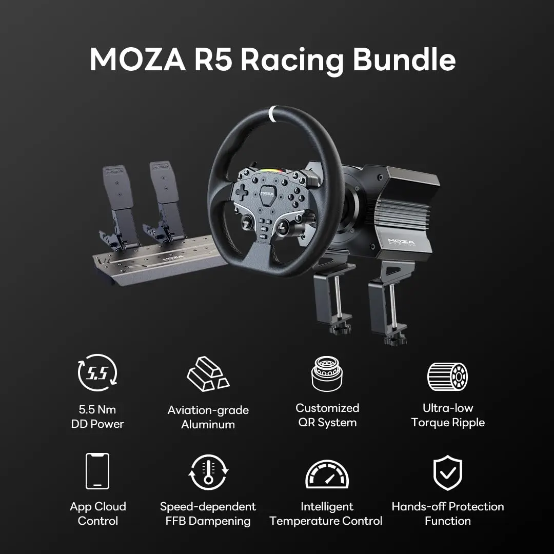 MOZA-R5-All-in-One-PC-Gaming-Racing-Simulator-3PCS-Bundle-Kit-5-5Nm ...