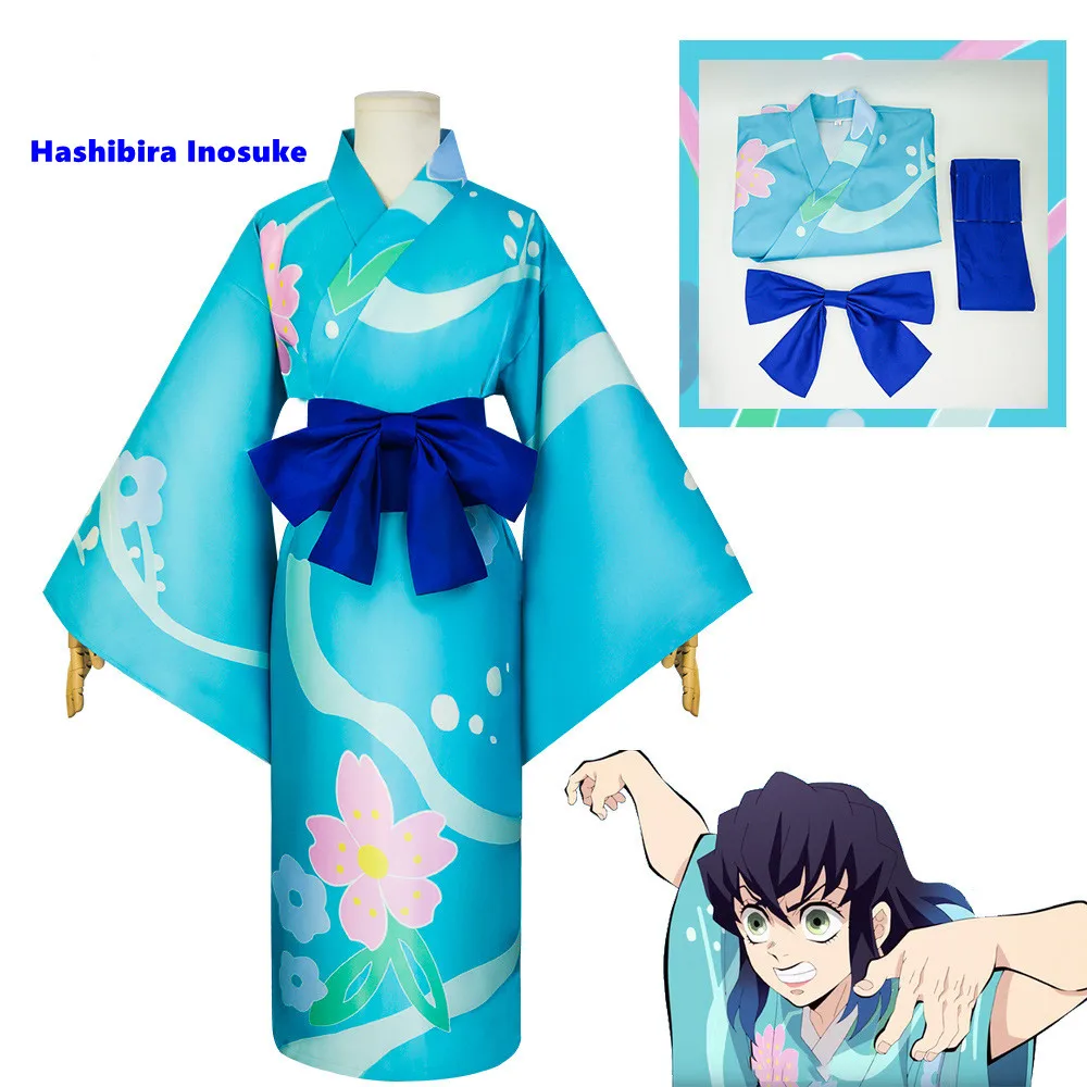 Demon Slayer Hashibira Inosuke Cosplay Costume Kimono Dress Outfits ...