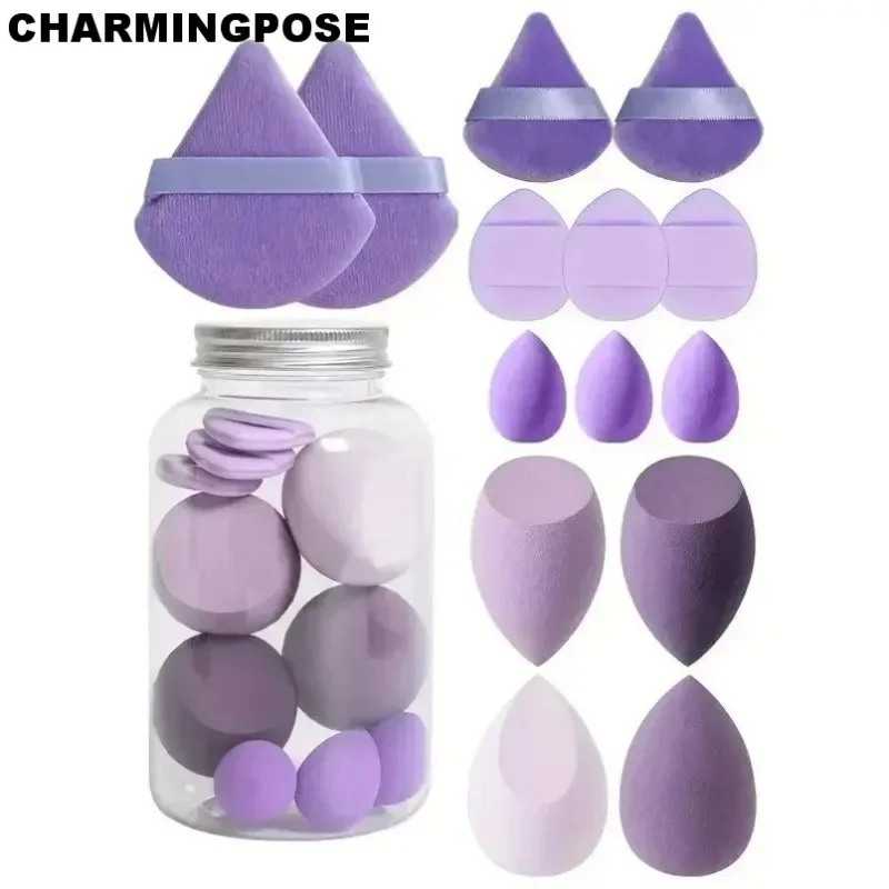 14 Pcs Pro Makeup Sponge Set - Reusable Wet/Dry Beauty Blender & Powder ...