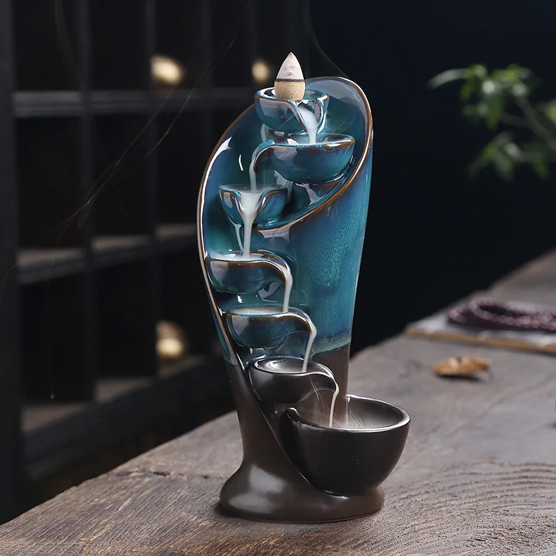 1pc Ceramic Waterfall Incense Burner Backflow Incense Burner ...