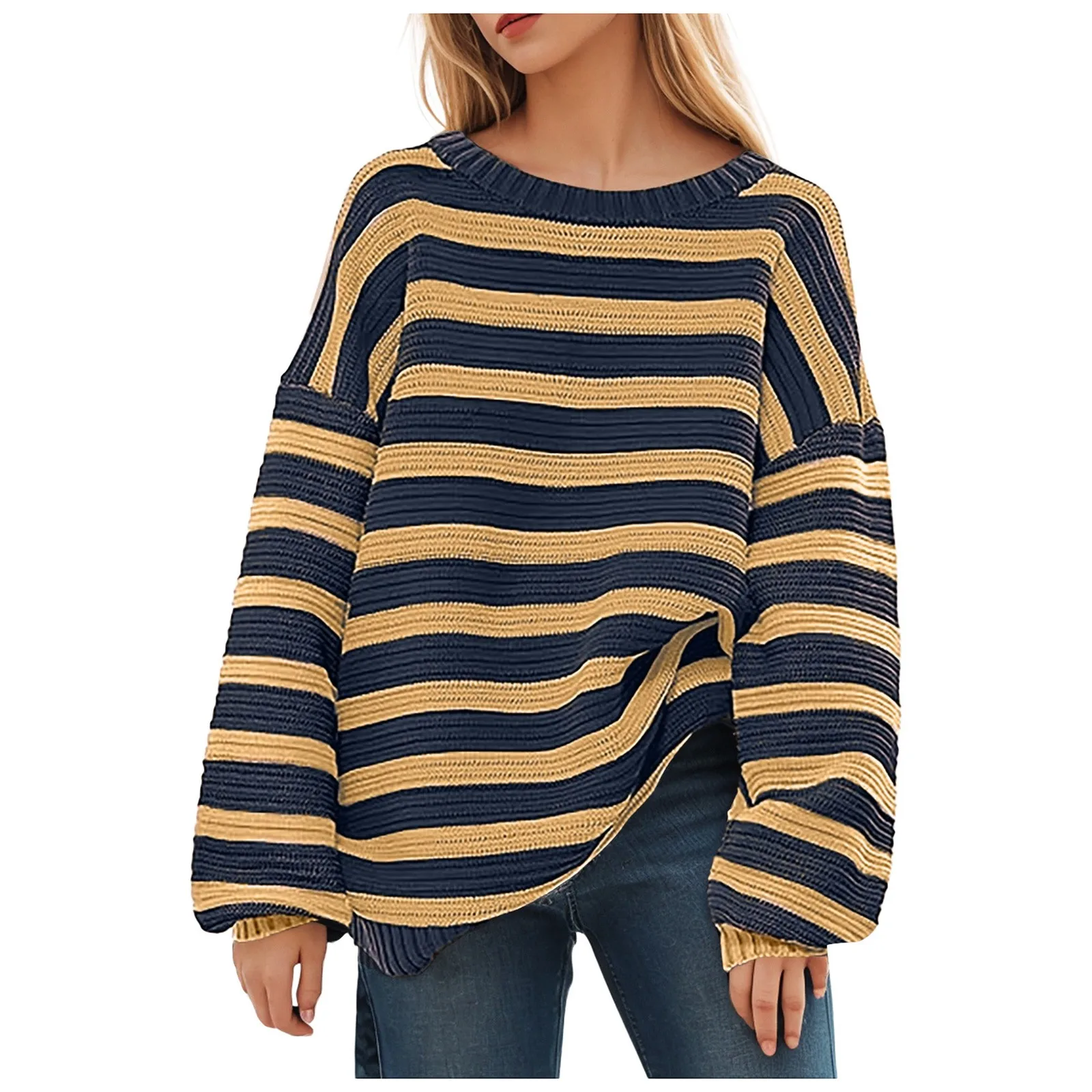 Women-S-Oversized-Streak-Sweaters-Long-Sleeve-Crewneck-Pullover-Chunky ...