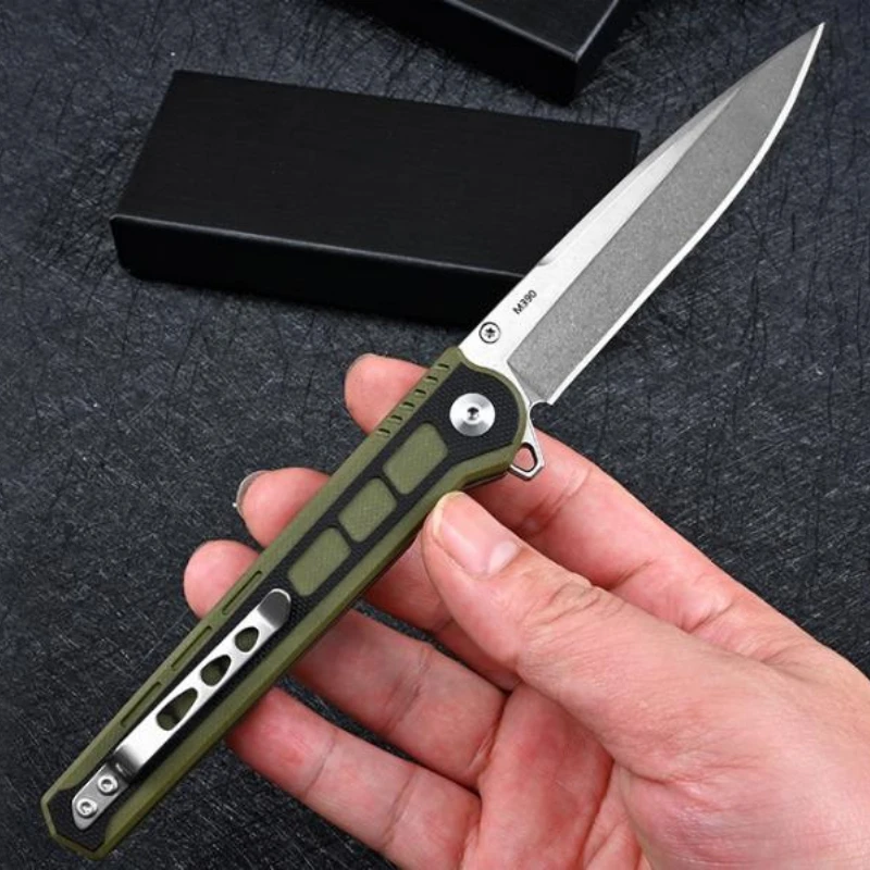 M390 Blade Tactical Folding Knife Dual Color G10 Handle Outdoor Camping ...