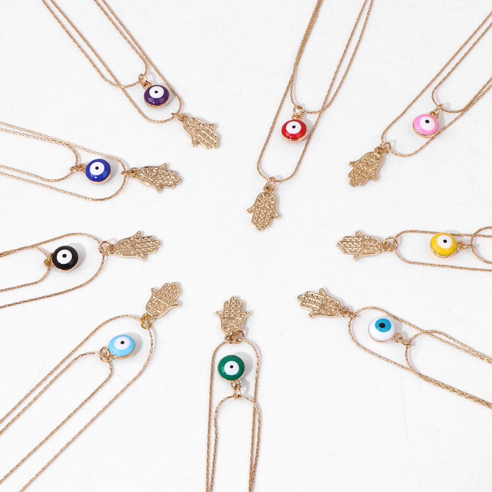 Turkey-evil-eye-colar-para-mulheres-cor-de-ouro-corrente-hamsa-fatima-m ...