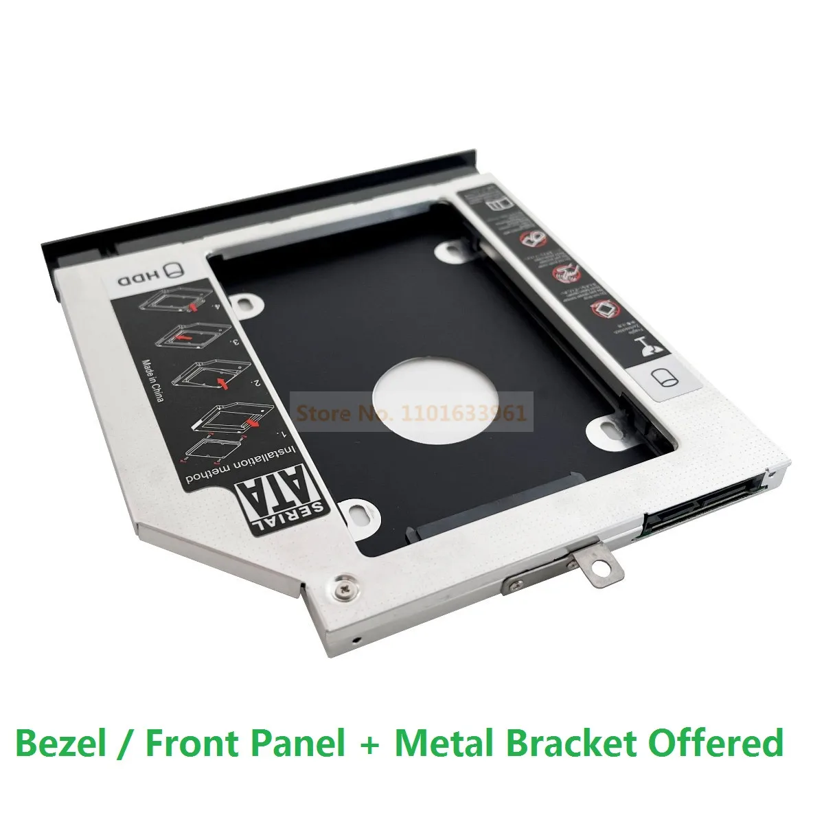 With Bezel Panel Faceplate Sata 2nd Hard Drive Hdd Ssd Optical Caddy ...