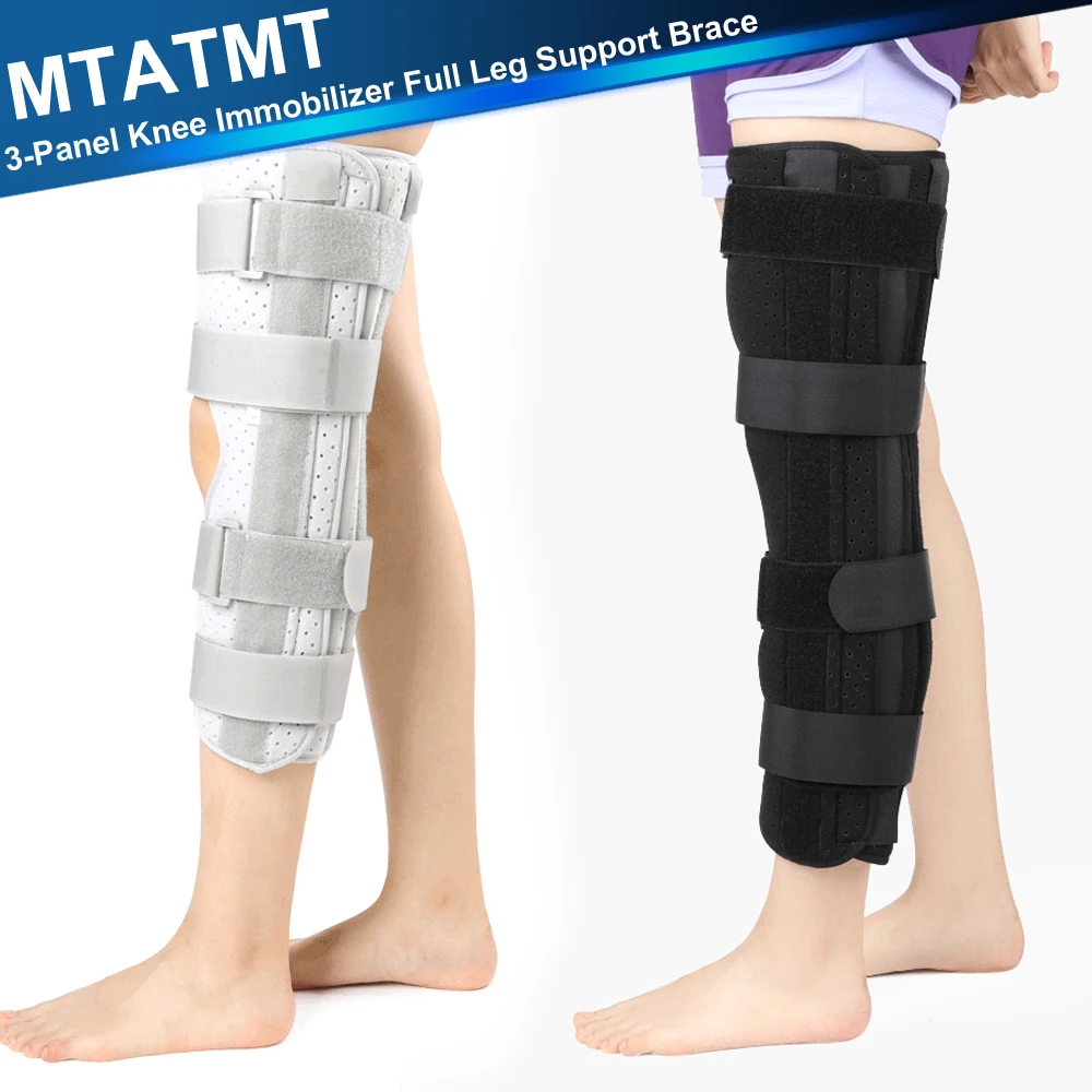 3-Panel-Knee-Immobilizer-Full-Leg-Support-Brace-Aluminum-Alloy-Straight ...
