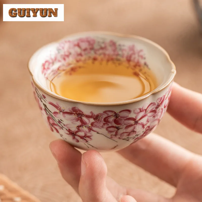 25ml-Lard-Jelly-Ru-Kiln-Porcelain-Teacup-Flower-Mouth-Cup-Fish-Play ...