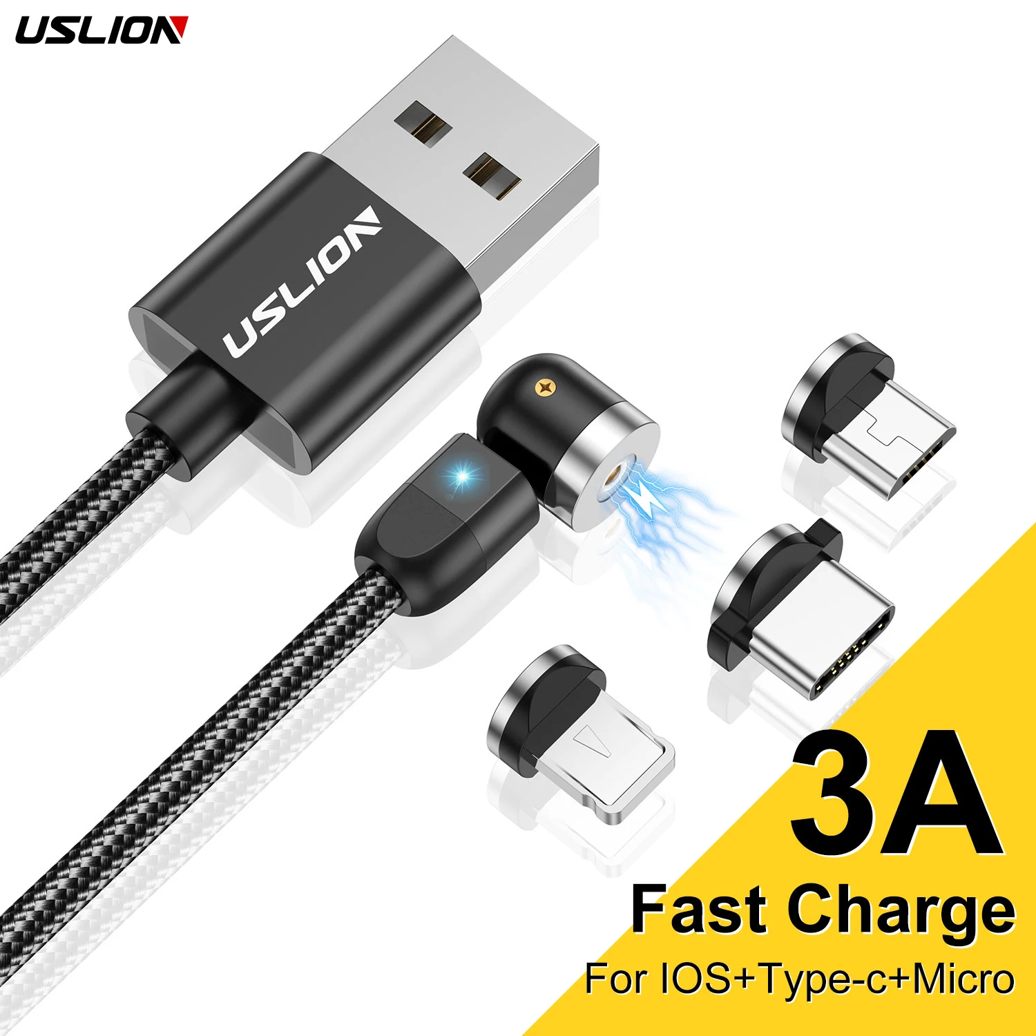 USLION-3-In-1-Magnetic-USB-Cable-Fast-Charging-Type-C-Cable-Magnet ...