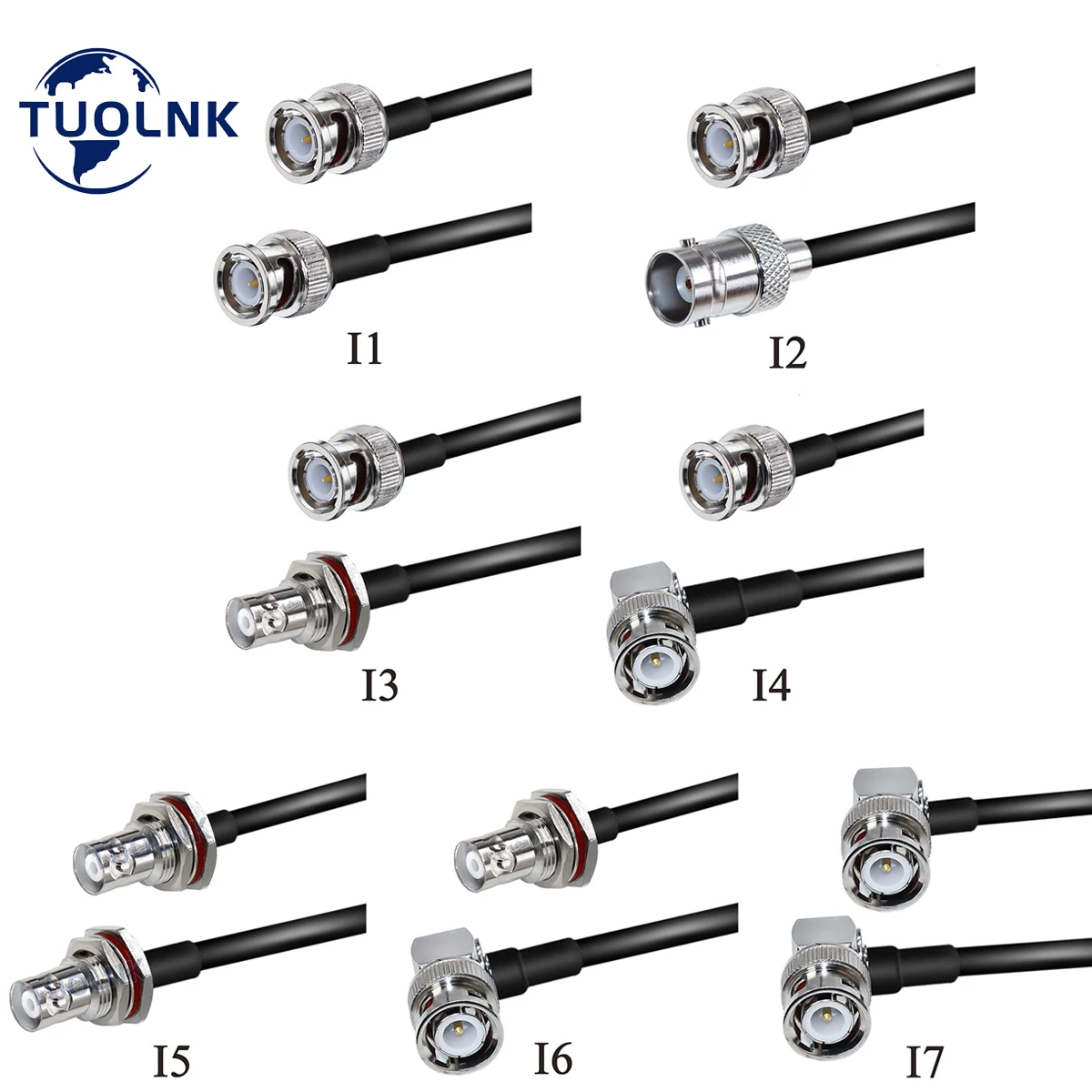 BNC-Male-to-BNC-Female-Plug-RG174-50Ohm-BNC-Female-Waterproof-Connector-Pigtail-RF-Coaxial ...