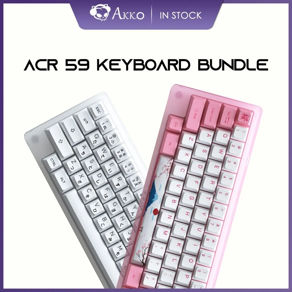 Akko World Tour Acr59 60% Wired Hotswappable Hhkb-estilo Cherry Perfil ...
