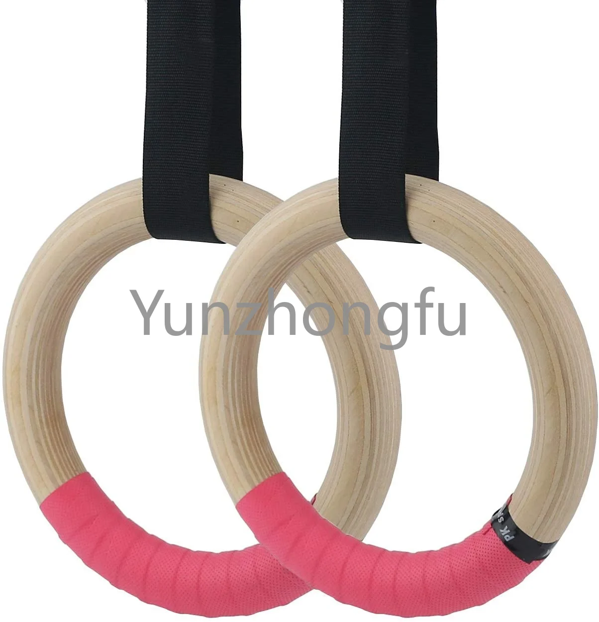 Gymnastic-Wooden-Gym-Rings-For-Gym-with-Adjustable-Strap-And-Non-slip ...