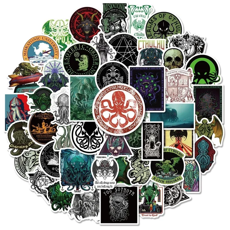 10-25-50pcs-Cthulhu-Horror-Stickers-Skeleton-Vinyl-Decals-for-Guitar ...