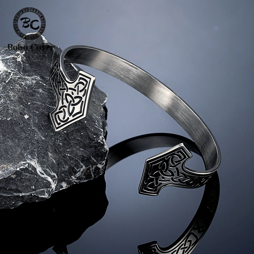 Norse-Mythology-Thor-s-Hammer-Mjolnir-Cuff-Bangles-Men-Vikings-Runes ...