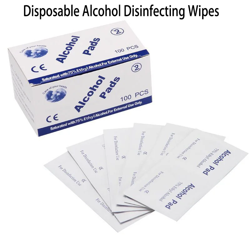 100 unids/caja de láminas desechables de algodón con Alcohol para ...