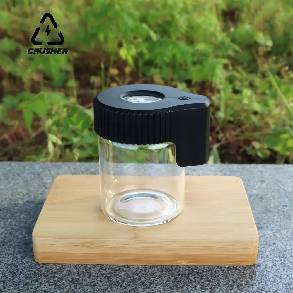CRUSHER-Luminous-Dry-Herb-Grass-Storage-Jar-LED-Transparent-Magnifier ...
