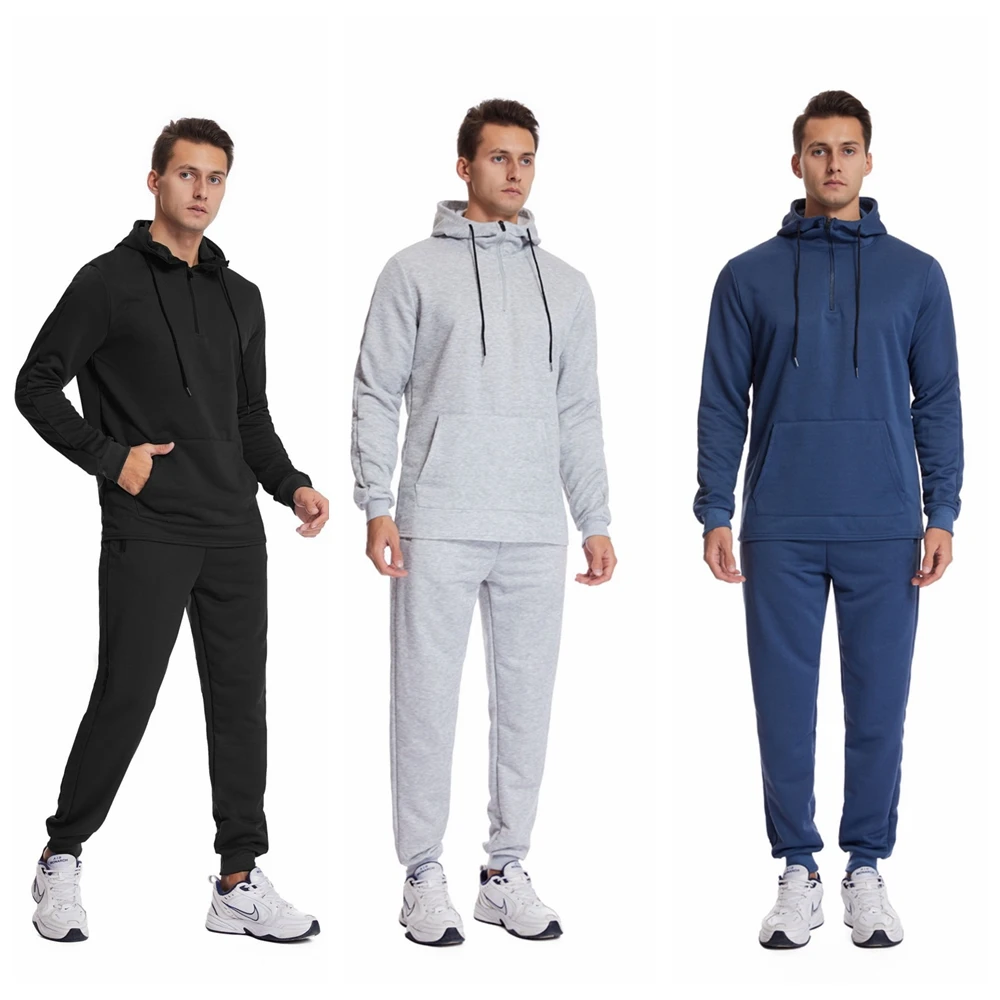 Mens-Sport-Training-Suits-Gym-Fitness-Kits-Sportswear-Zipper ...