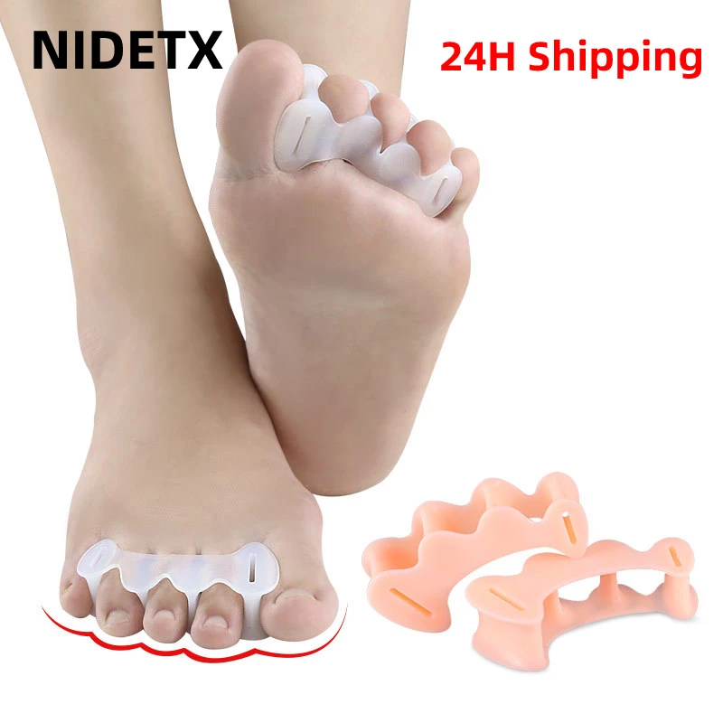 2Pcs=1Pair Hard Silicone Toe Finger Separator 3 Hole Hallux Valgus ...